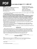 Reservation of Rights | PDF | Affidavit | Notary Public