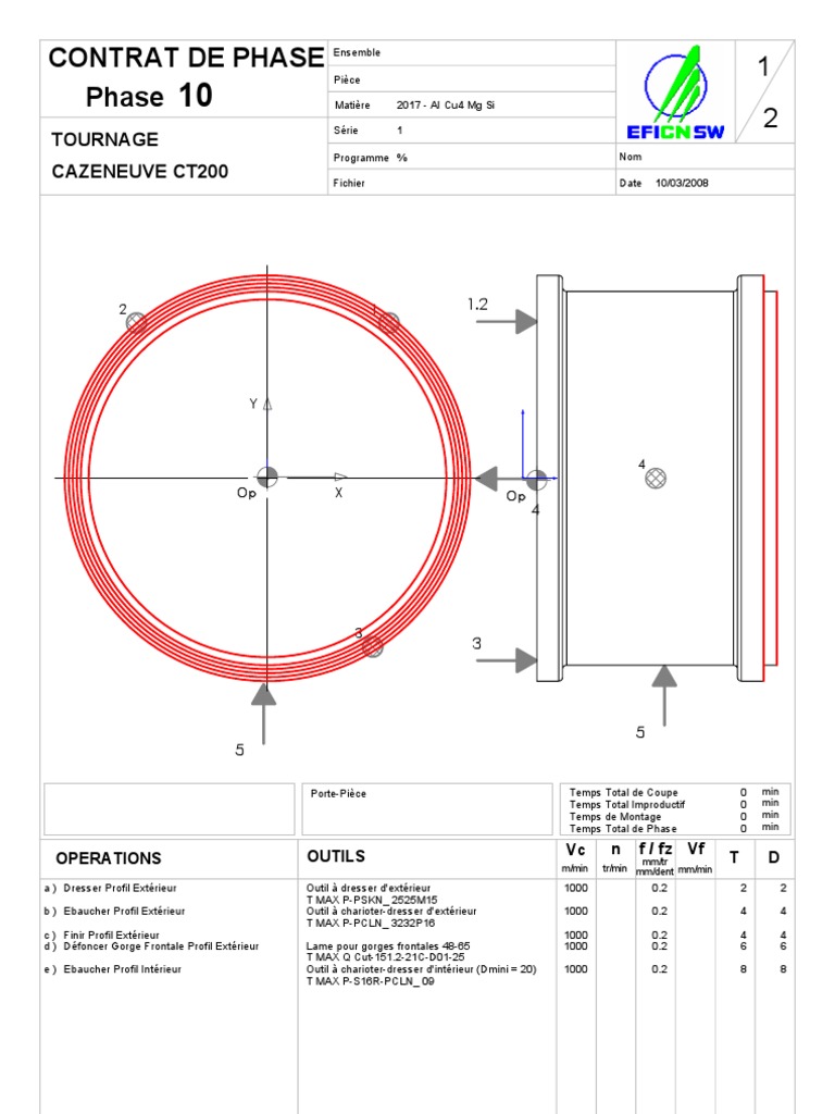 Contrat de Phase Phase: Tournage Cazeneuve Ct200 | PDF