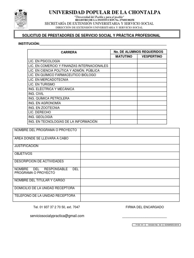 Formatos F EX 01 | PDF