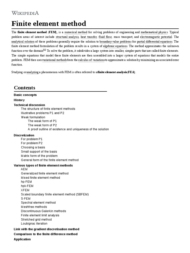 Finite Element Method | PDF | Finite Element Method | Partial Differential Equation