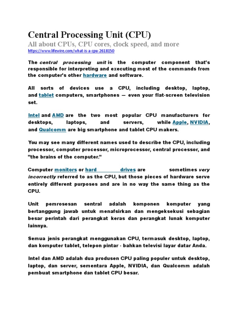 Central Processing Unit 1 Pdf Multi Core Processor Central Processing Unit