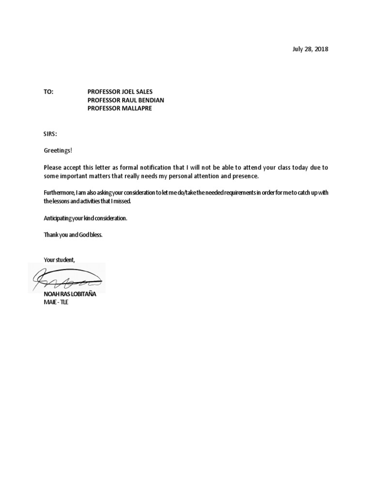 Excuse Letter | PDF | Wellness