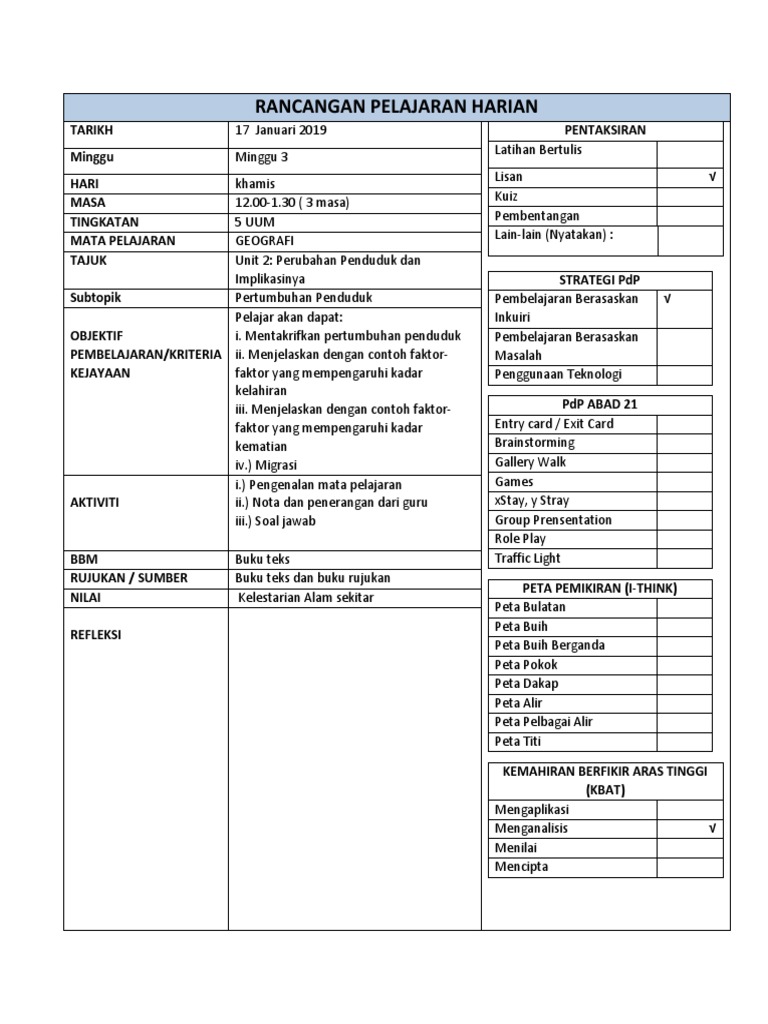 Tapak RPH Geografi | PDF