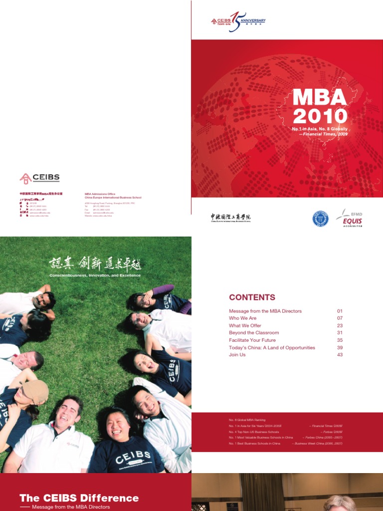 CEIBS Mba Brochure | PDF | Master Of Business Administration ...