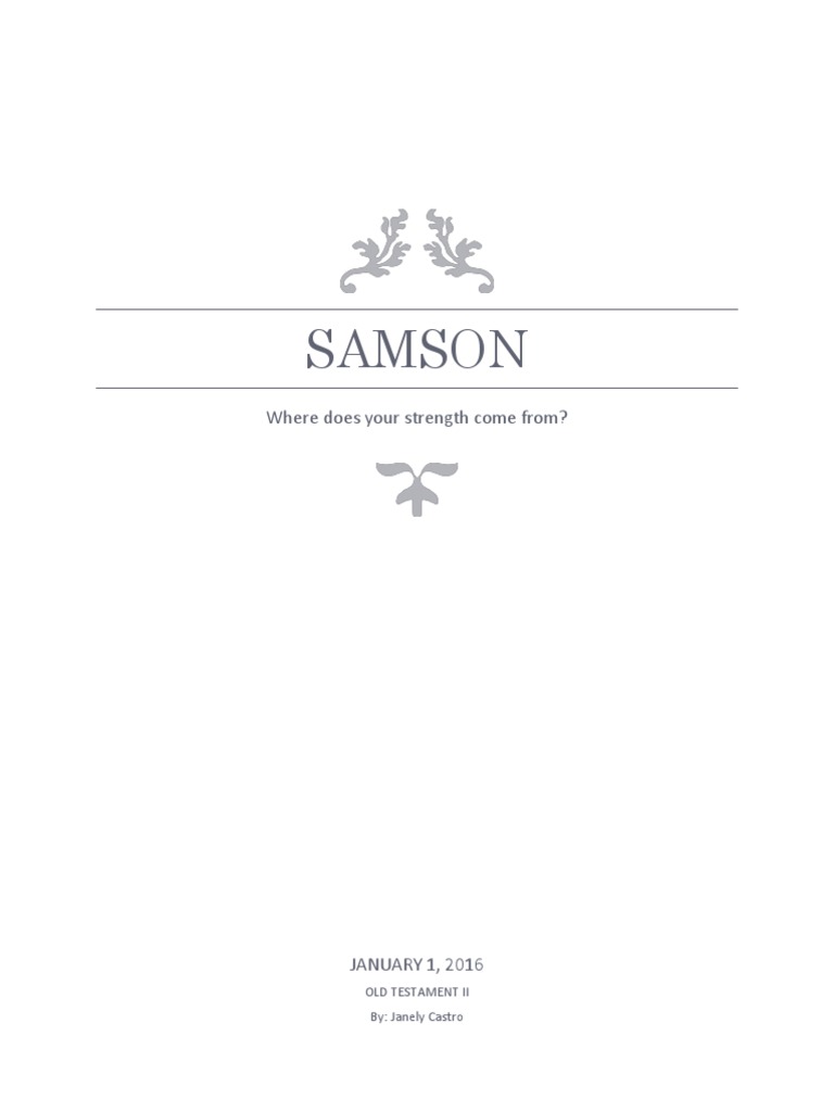 Samson | PDF | Samson | Delilah