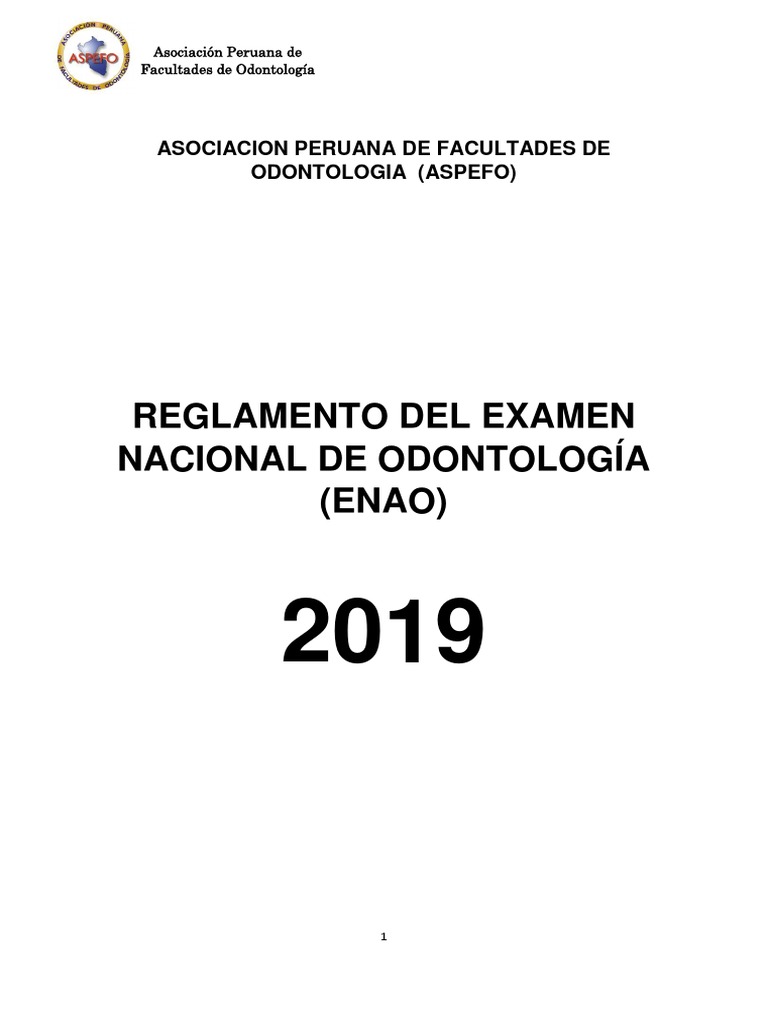Reglamento ENAO 2019 - ASPEFO | PDF | Prueba (evaluación) | Regulación