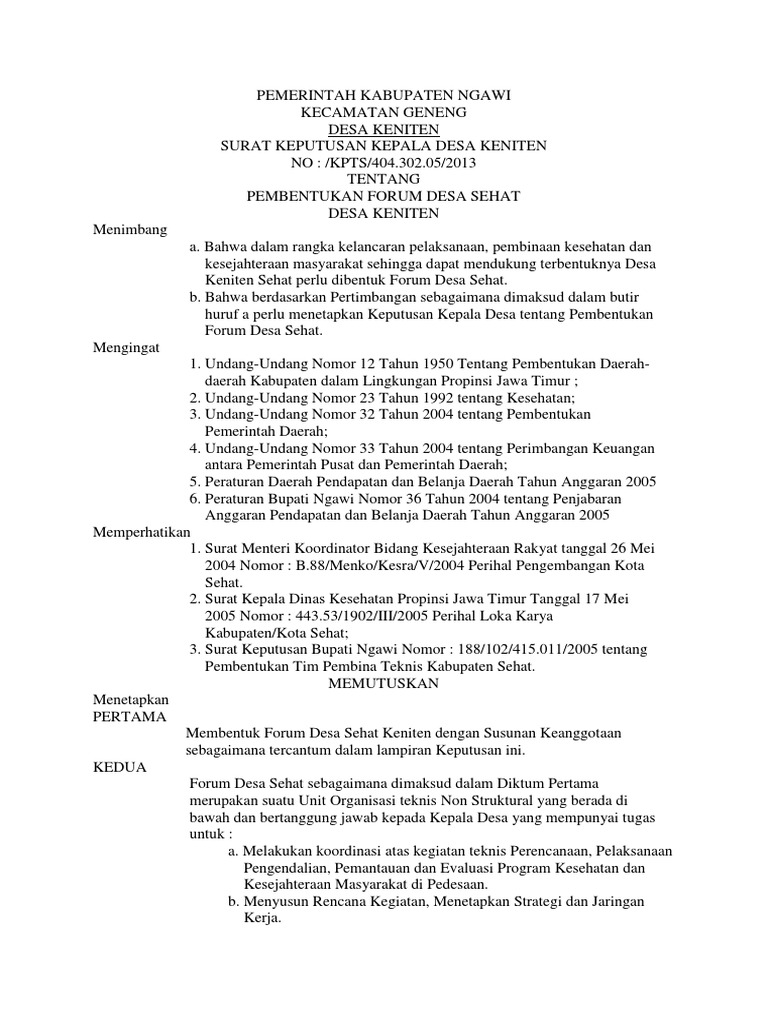 Contoh SK Forum | PDF | Ilmu Sosial