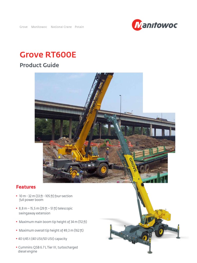 45t Grove Rt600e PG | PDF | Truck | Steering