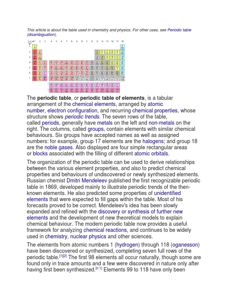 Periodic Trends: This Article Is About The Table Used in Chemistry and ...