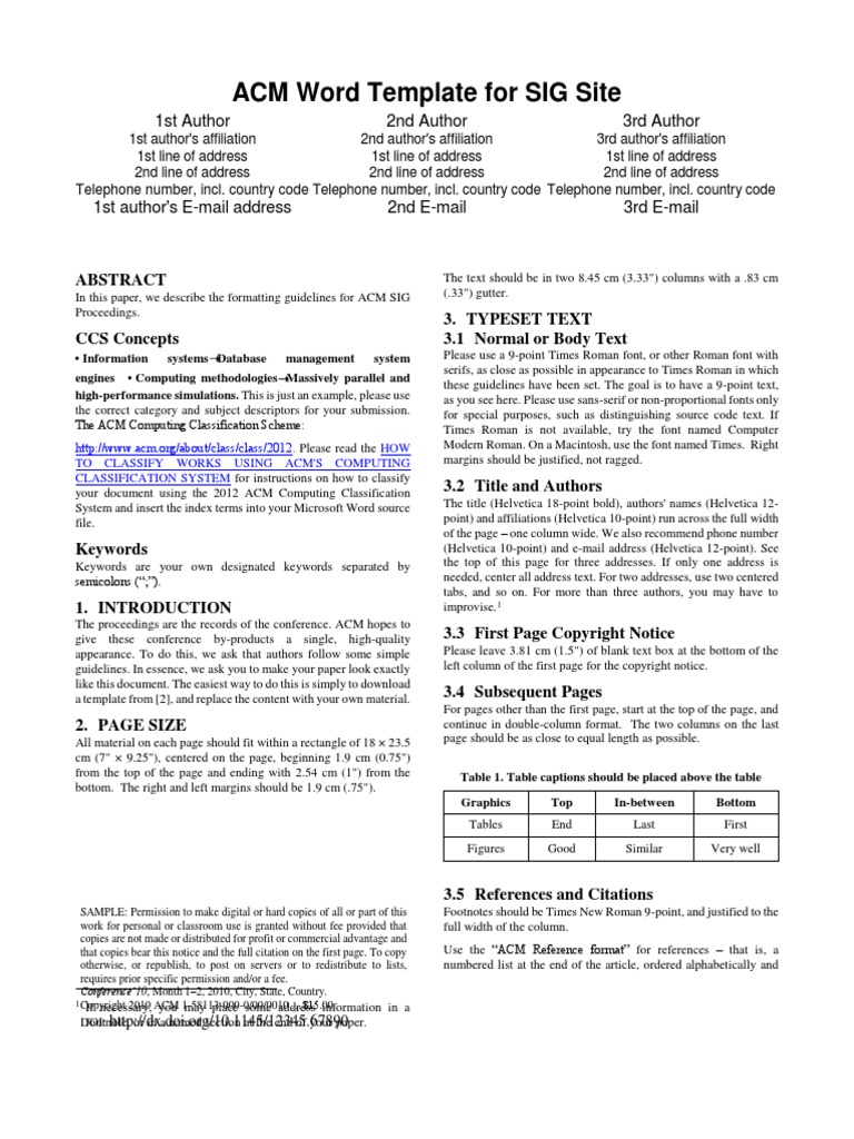 Paper Template | PDF | Typefaces | Citation