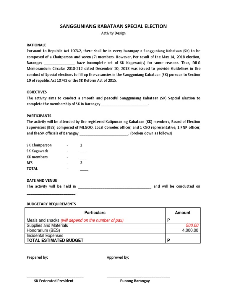 SK Special Election Activity Design | PDF