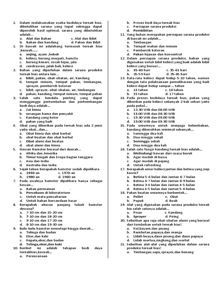 Soal Prakarya Kls 9 Budidaya | PDF