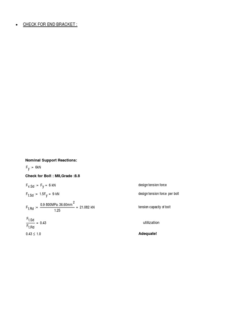 Mathcad - Design of Connections | PDF