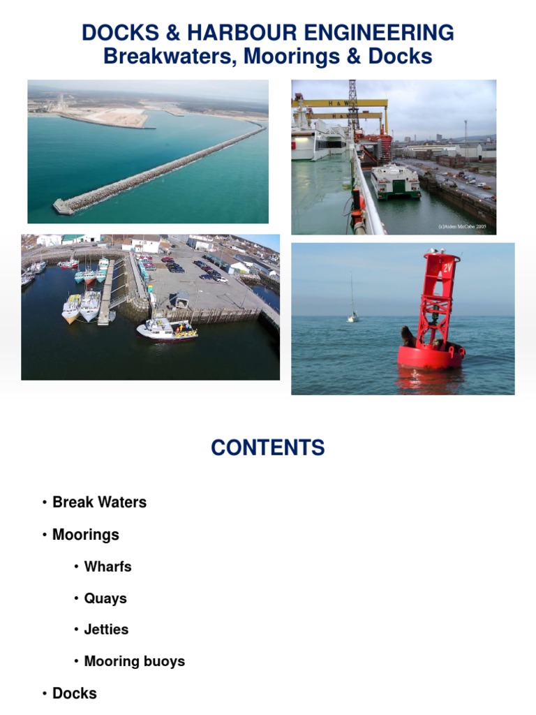 Docks and Harbour Engineering Overview | PDF | Wharf | Pier