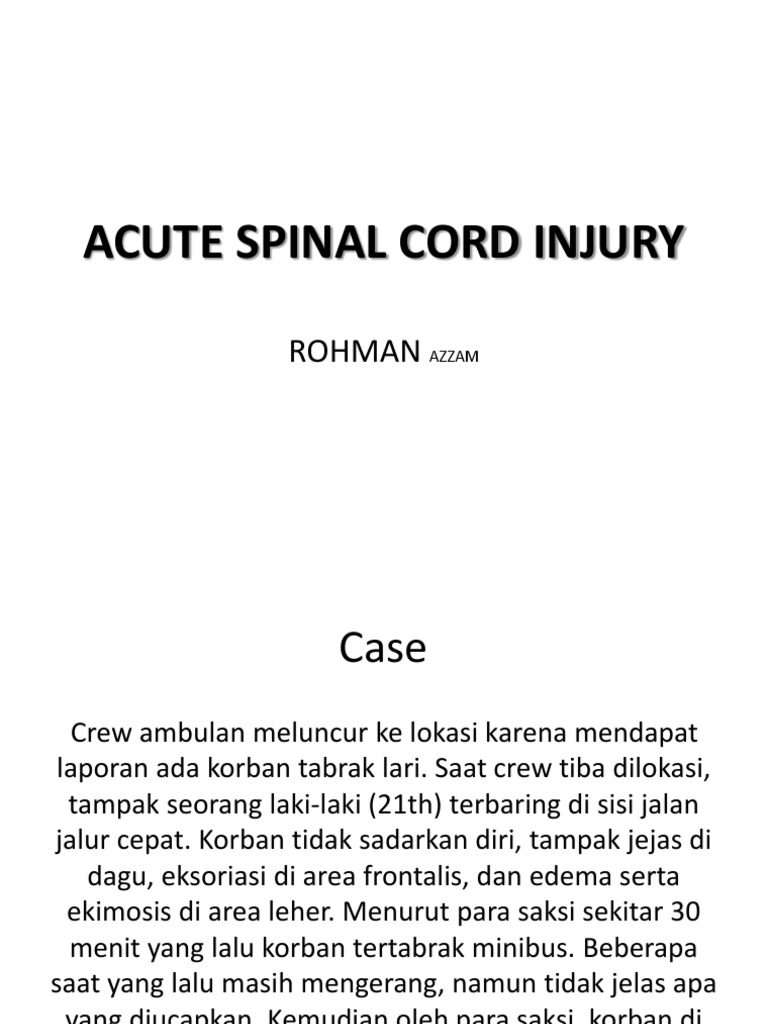 18 - Acute Spinal Cord Injury | PDF