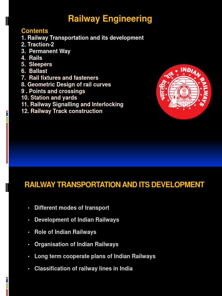 Railway Engineering-1 - Railway Engineering & Its Development | PDF ...
