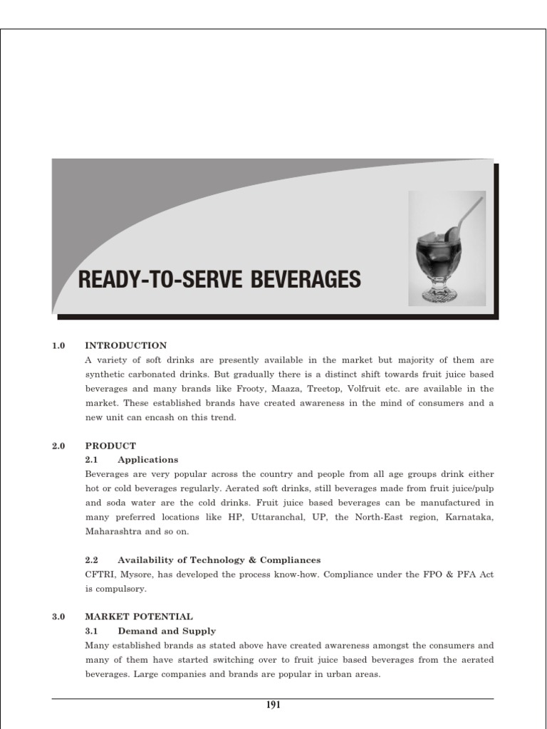 Fruit Juice Beverage Manufacturing Guide | PDF | Economies | Business