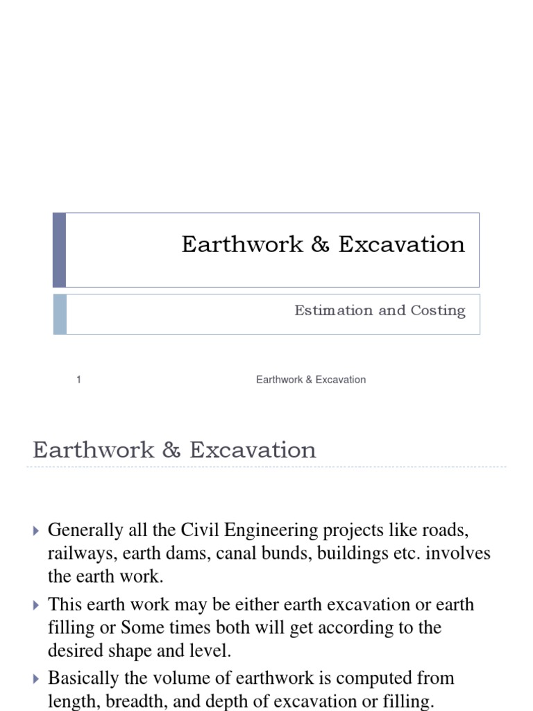 Earthwork Excavation | PDF | Area | Soil