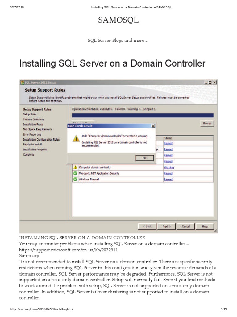 How To Install SQL Server in Domain Controller | PDF | Microsoft Sql ...