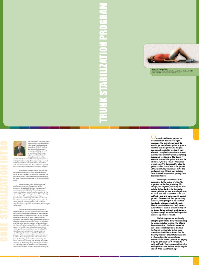 Trunk Stability Program | PDF | Anatomical Terms Of Motion | Human Leg
