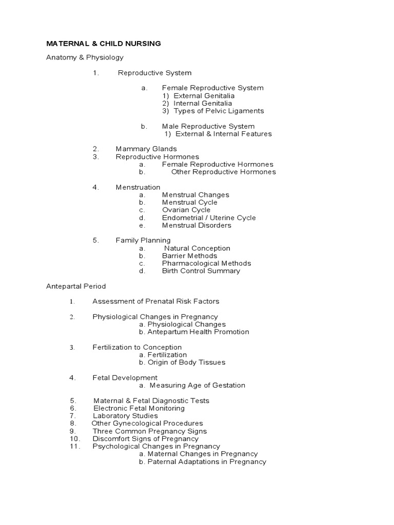 Maternal Notes Part I | PDF | Menstrual Cycle | Labia
