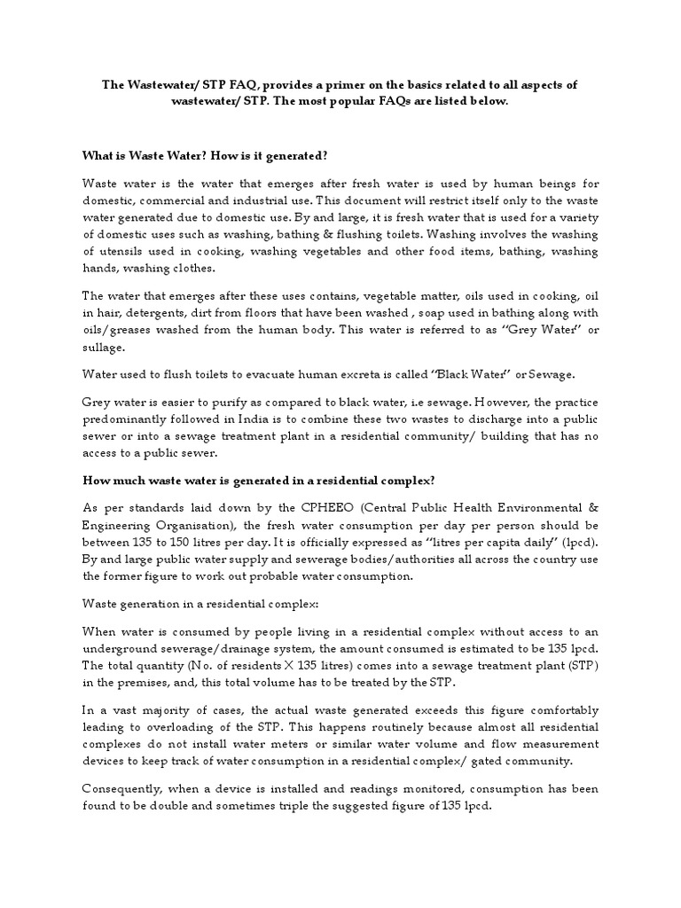 STP Design Basis - India | PDF | Sewage Treatment | Wastewater