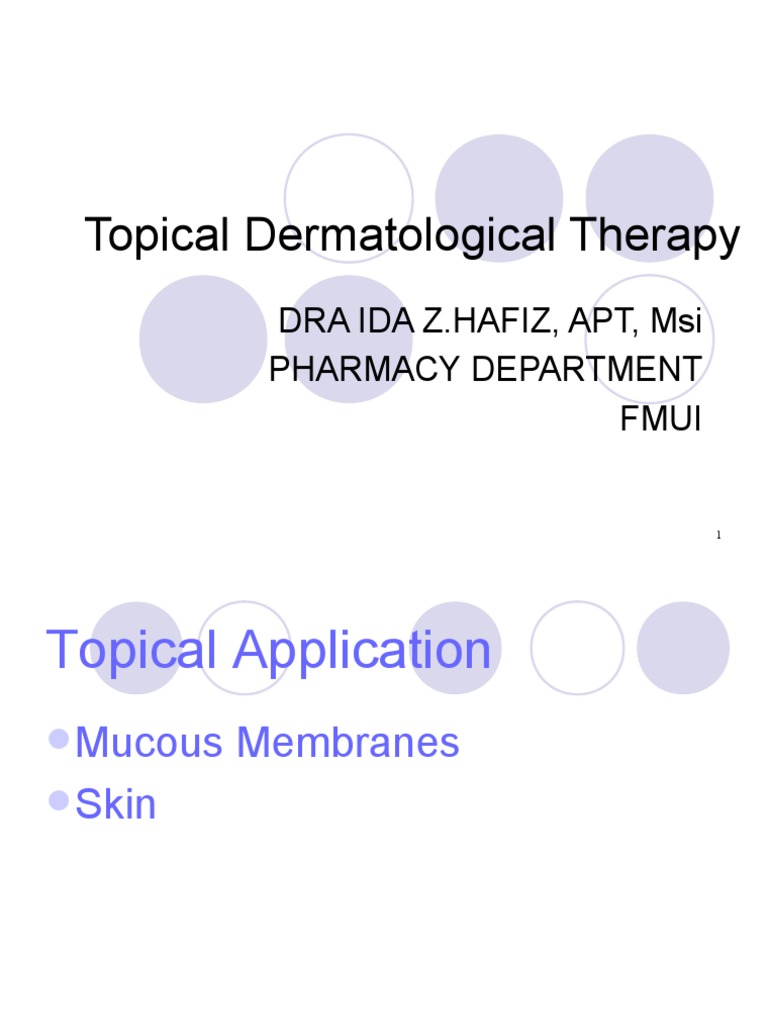 Topical Dermatological Therapy Guide | PDF | Topical Medication | Skin