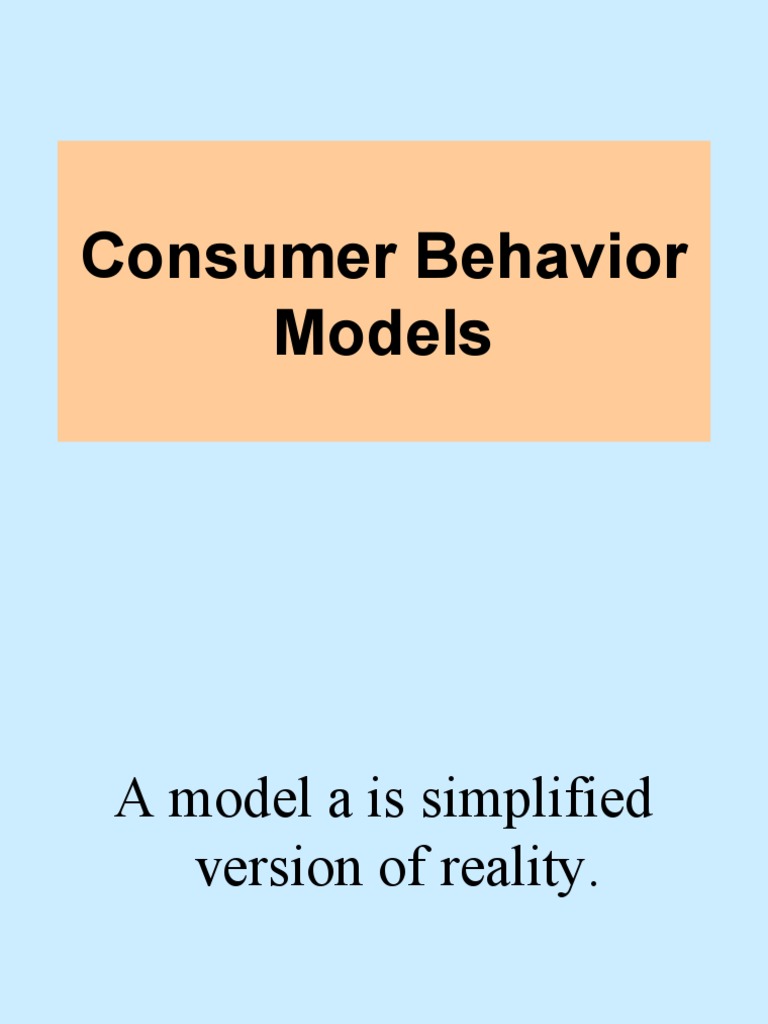 Cb Models Pdf Behavior Microeconomics
