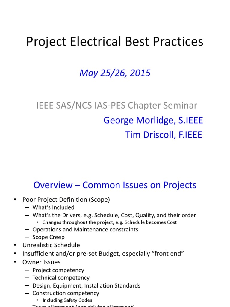 Project Electrical Best Practice | PDF | Specification (Technical ...