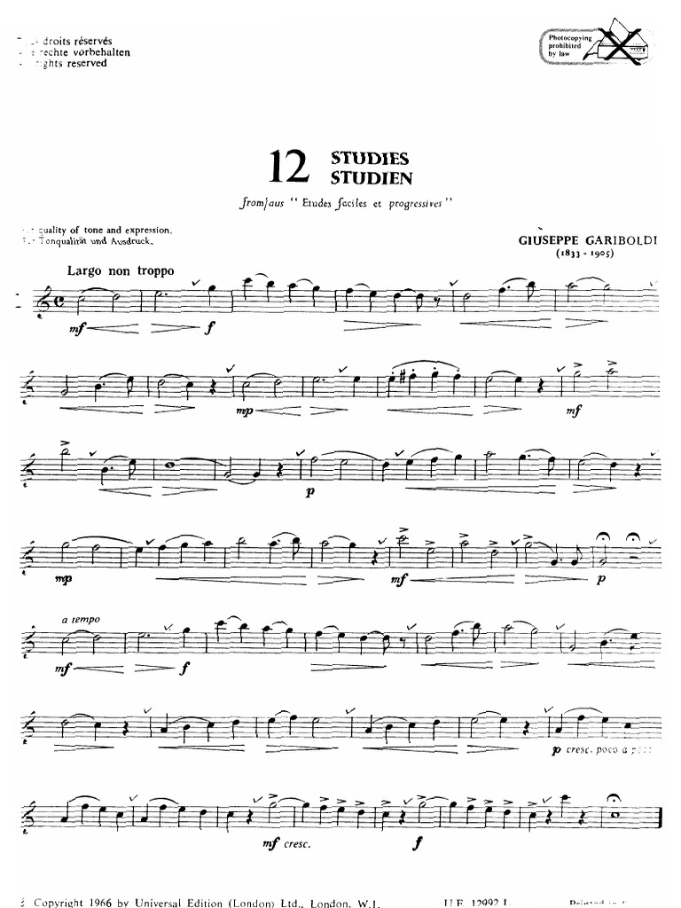 100 Classical Studies For Flute | PDF