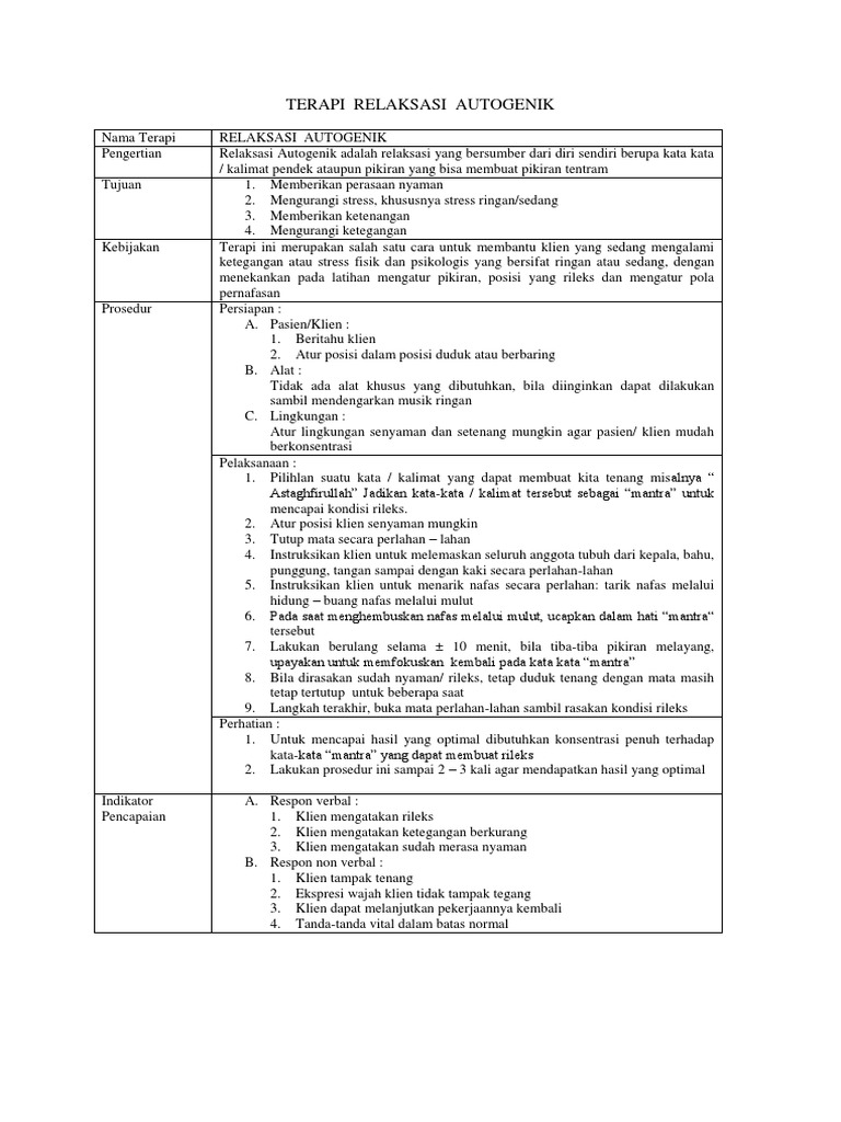 Terapi Relaksasi Autogenik-2 | PDF