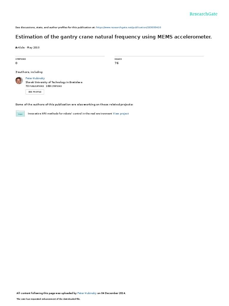 Input Shaping Control of Cranes | PDF | Spectral Density | Applied And Interdisciplinary Physics
