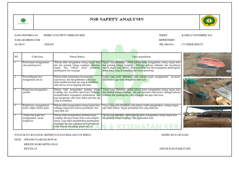 Job Safety Analysis | PDF