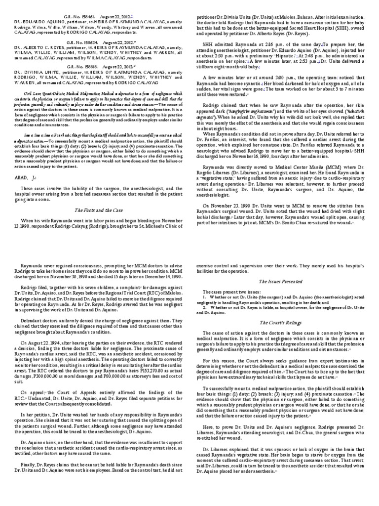 Medical Malpractice Case Analysis | PDF | Negligence | Physician