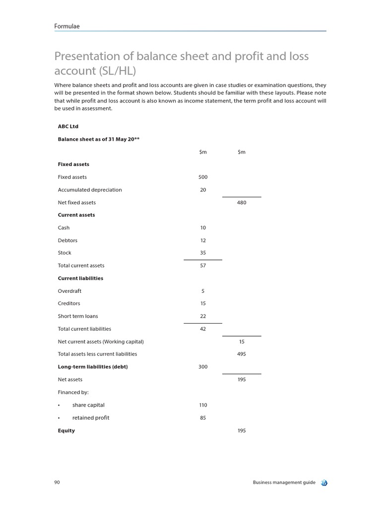 IB Bussiness Management Financial Statements Layout Guide | PDF ...