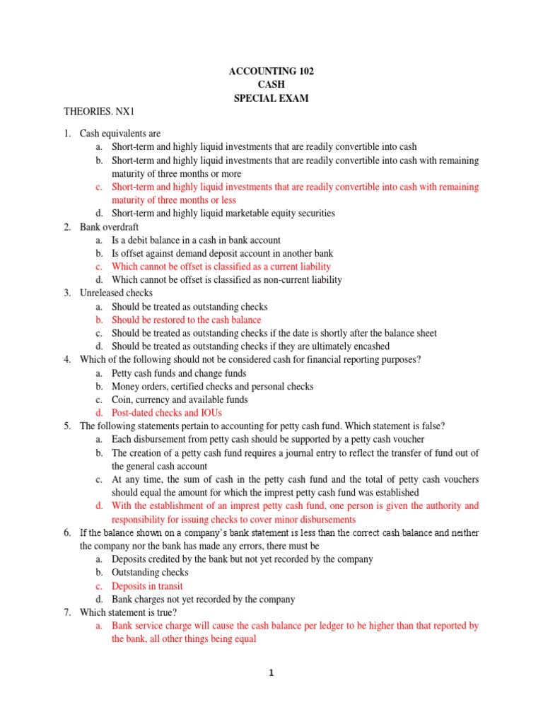 ACCTG102 MidtermQ1.5 Cash Make Up Exam | PDF | Deposit Account | Cheque