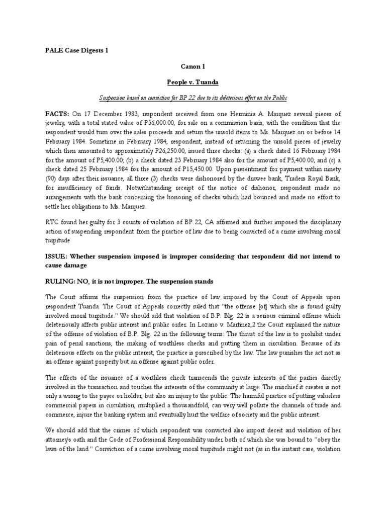 Suspension Based On Conviction For BP 22 Due To Its Deleterious Effect ...