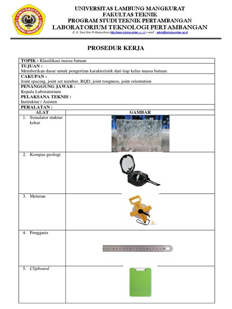 Modul Rock Mass Rating (RMR) | PDF