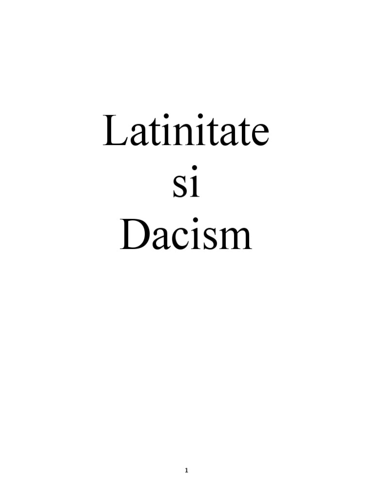 Latinitate Si Dacism | PDF