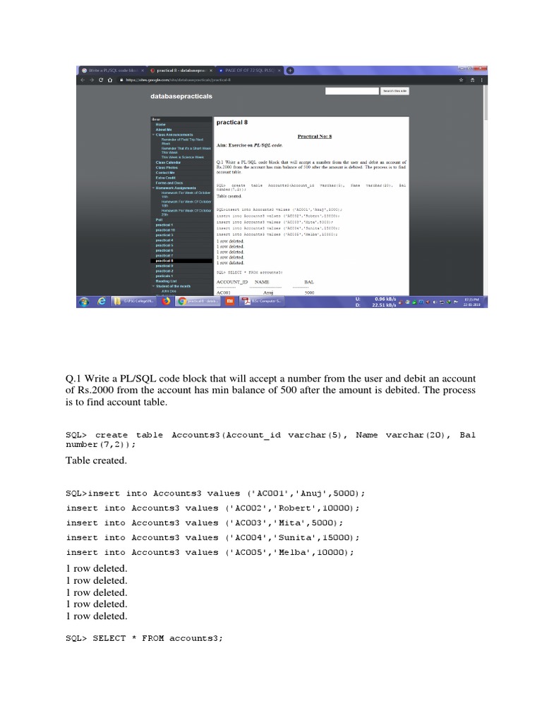 Rdbms Lab Q5 Pdf Plsql Sql 0744