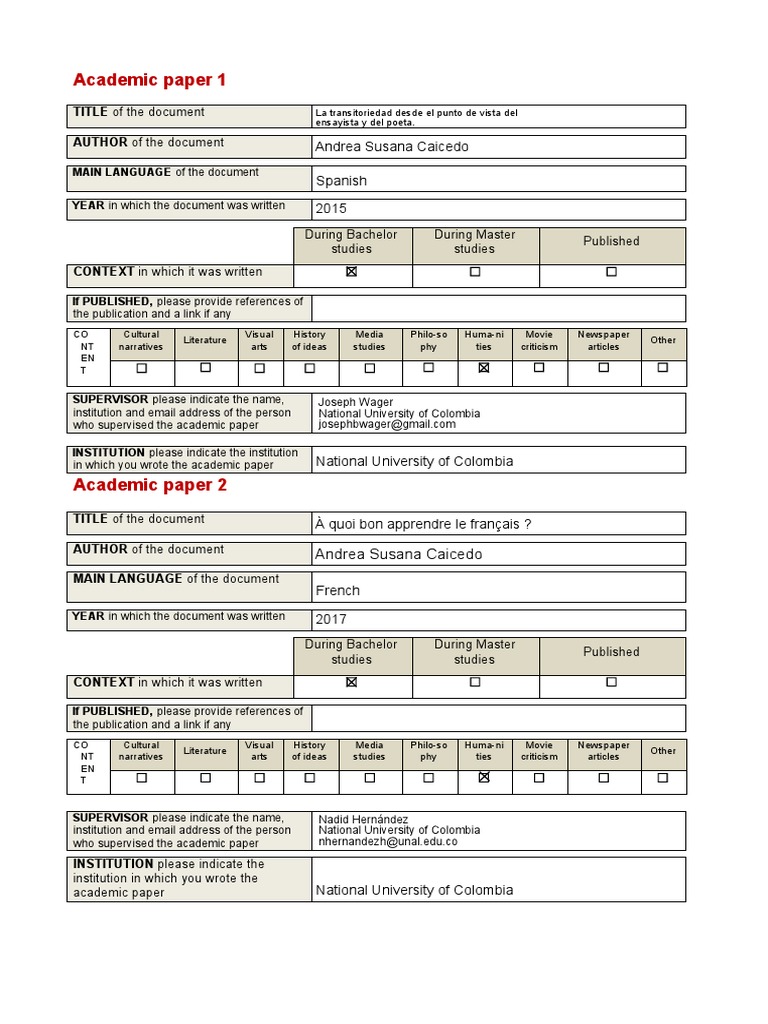 Academic Papers Context | PDF