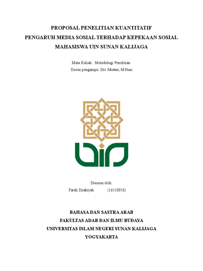Contoh Proposal Penelitian Kuantitatif | PDF