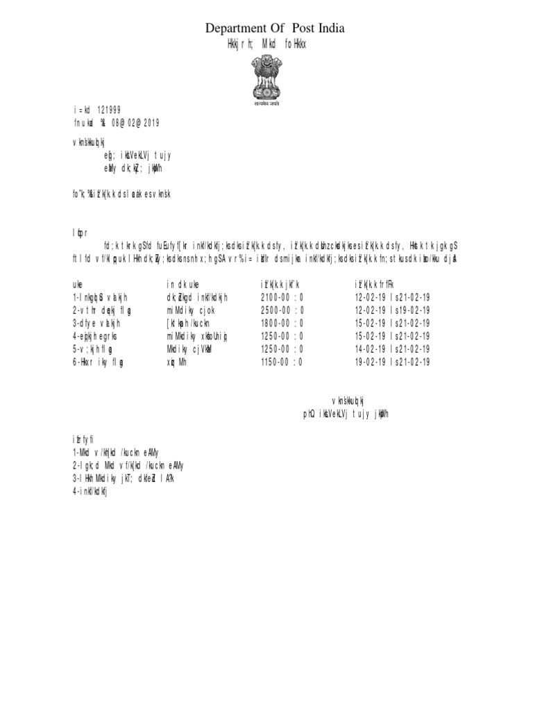 Department of Post India Document Summary | PDF | History