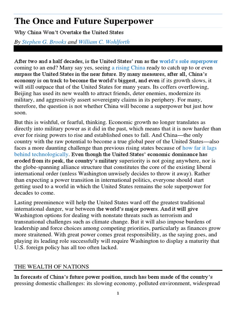 China - The Once and Future Superpower | PDF | Superpowers | Grand Strategy