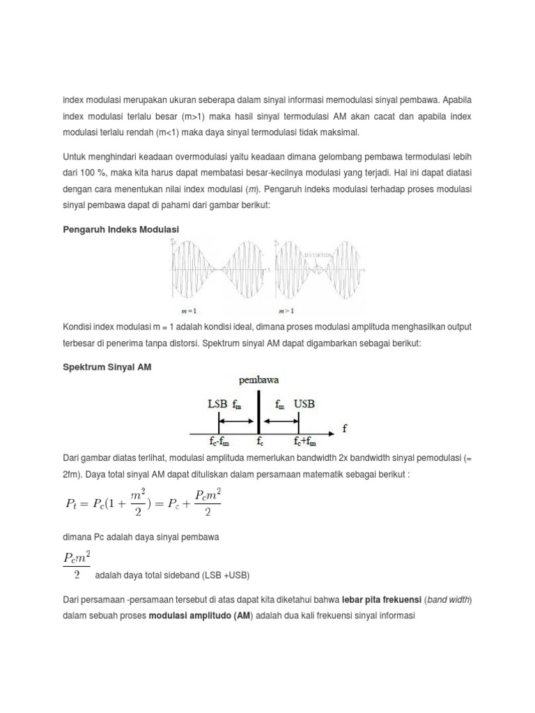 Pengaruh Indeks Modulasi | PDF