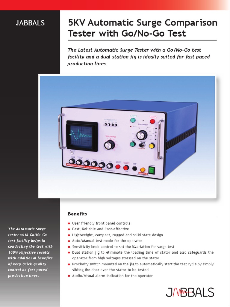 The Automatic Surge Comparison Tester with Go/No-Go Test Facility Helps ...