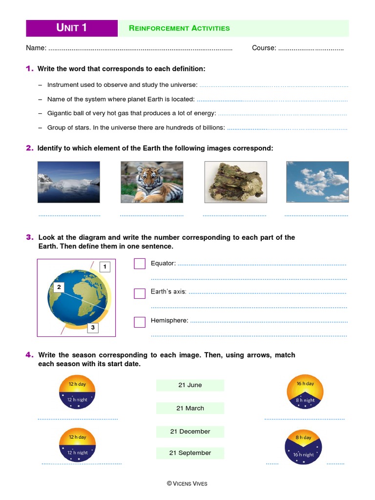 Unit 1 Reinforcement Activities 4 PDF | PDF | Climate | Natural Satellite