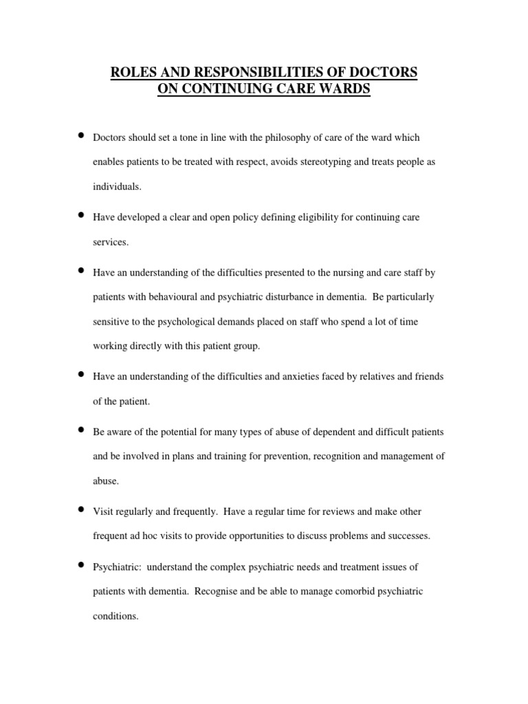 The Comprehensive Role and Responsibilities of Doctors Working on ...