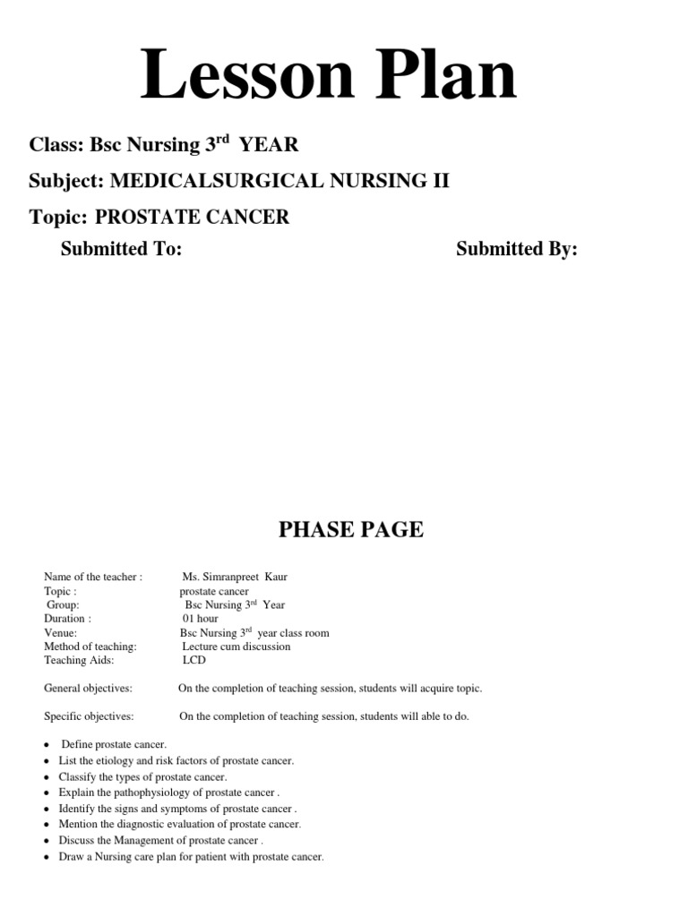 Lesson Plan On Cataract | PDF | Prostate Cancer | Radiation Therapy
