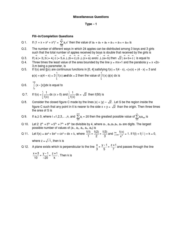 Miscellaneous Questions Solved | PDF | Teaching Mathematics ...